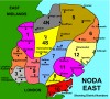 East - Regional map - NODA