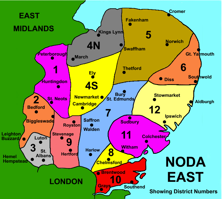 East - Regional map - NODA